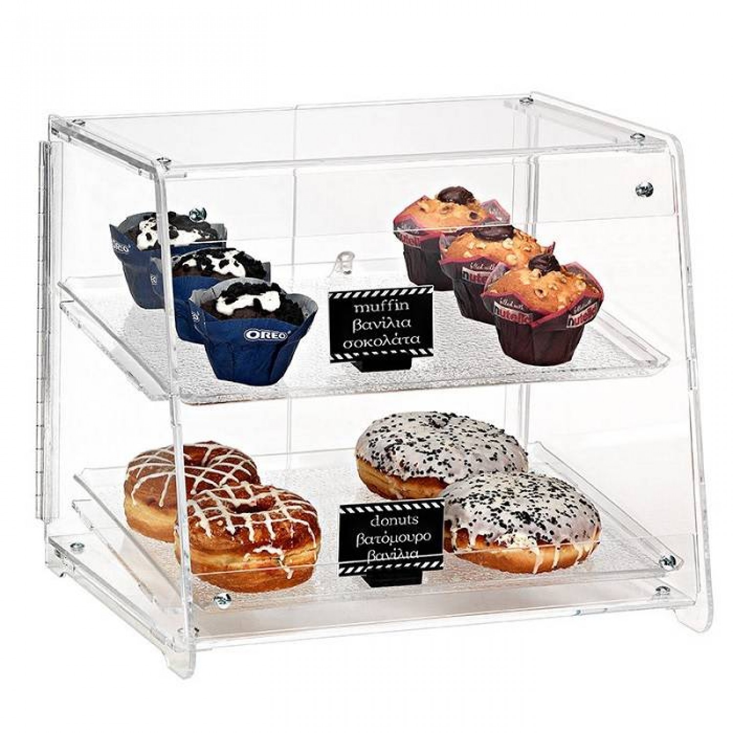 Βιτρίνα ταμείου plexiglass με 2 διάφανους δίσκους 30x40εκ - 42x36x36cm ...